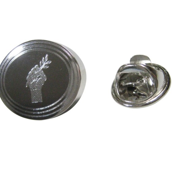 Kiola Designs | Accessories | Oval Hand Holding Olive Branch Lapel Pin ...